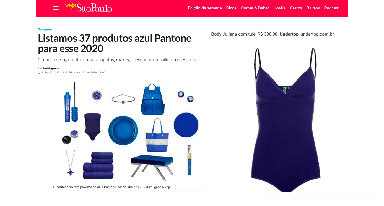 Undertop no site da Veja São Paulo