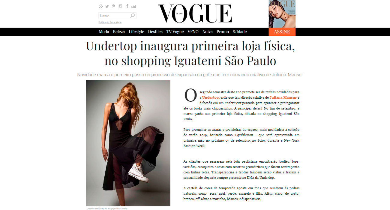 Undertop inaugura primeira loja física